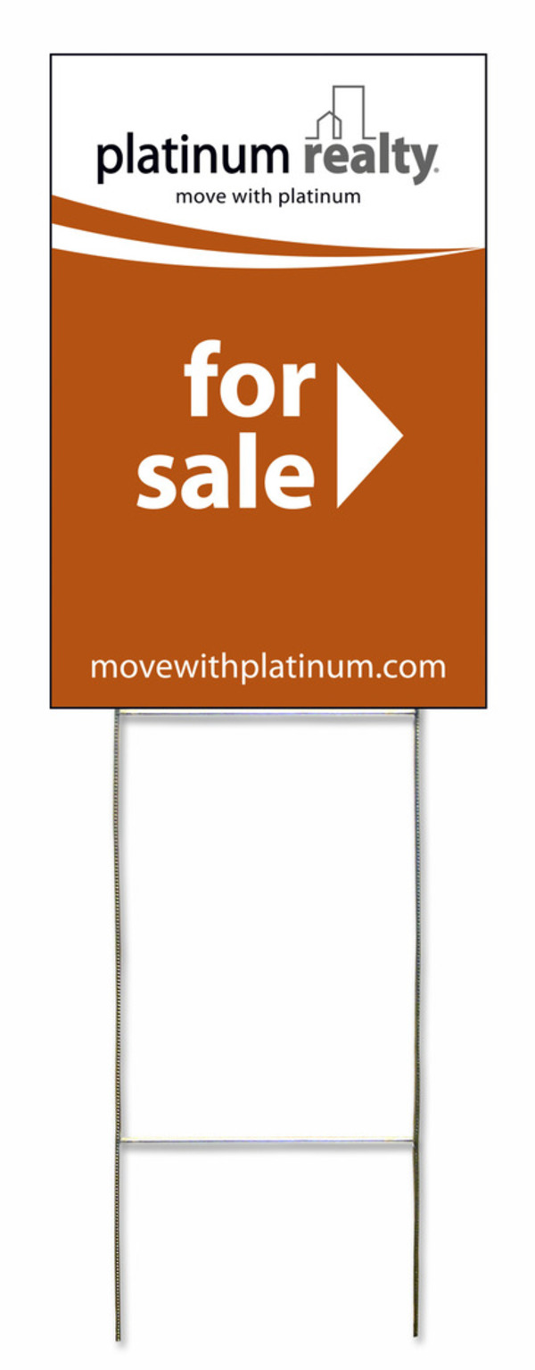 Platinum Realty Wire Stake and For Sale Sign Panel, Corrugated 4mm, 18 ...