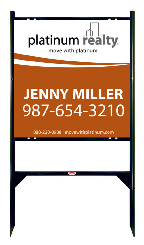 Platinum Realty Angle Iron Frame with One Rider Insert and Sign Panel ...