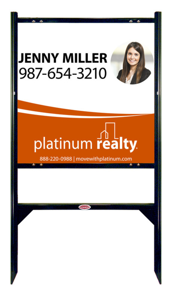 Platinum Realty Angle Iron Frame with One Rider Insert and Sign Panel ...