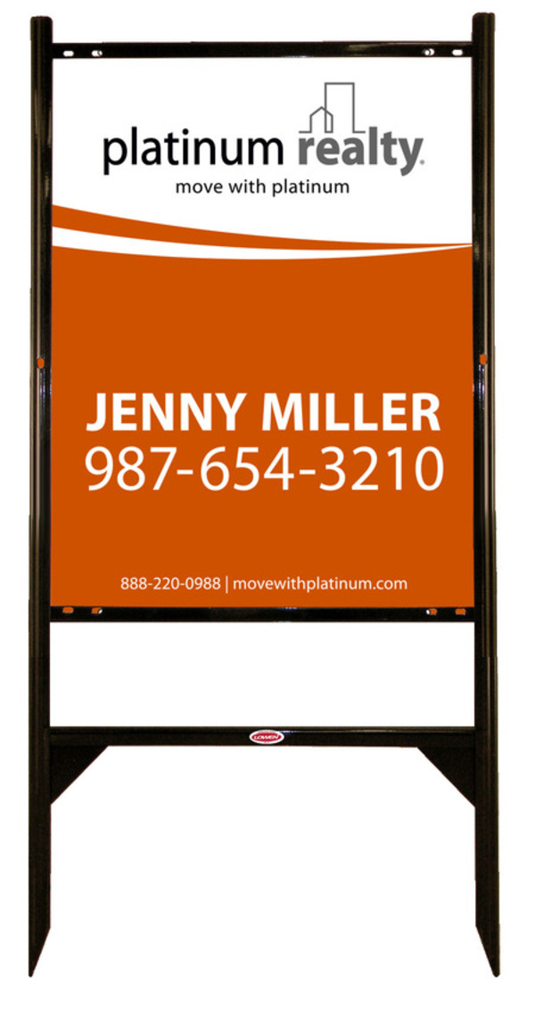 Platinum Realty Reflective Angle Iron Frame with One Rider Insert and ...