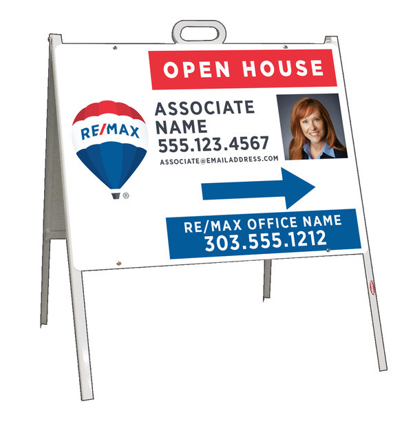RE/MAX Photo Open House A-Frame and Sign Panel Unit, 18"h x 24"w ...
