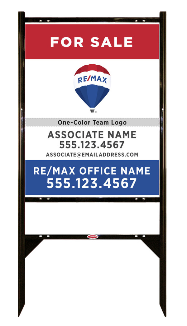 RE/MAX Angle Iron Frame And Team Logo Sign Panel Unit, 30"H X 24"W, 24 ...